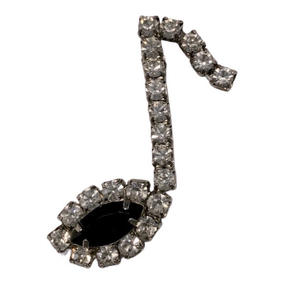 Jewelry | Vintage Rhinestone Music Note Brooch | Poshmark